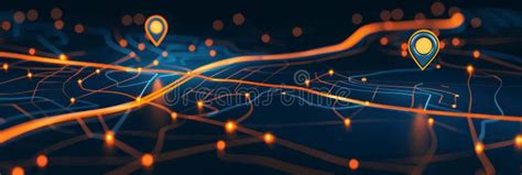 Digital Map With Ai Pins Innovation In Delivery Services And Future Transport Logistics Stock