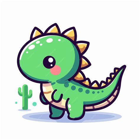 Chibi Cute Kawaii Trex Dinosaurio Personaje De Dibujos Animados Diseño