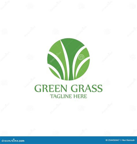Natural Grass Logo Design Template Stock Vector Illustration Of Care Green 254450447