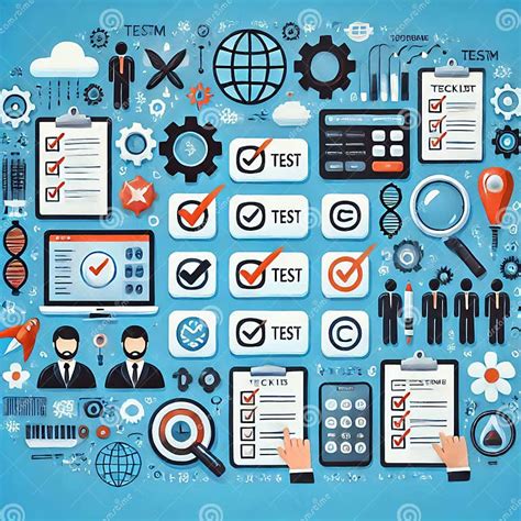 Software Testing Software Testing Checklist With Icons For Each Stock Illustration
