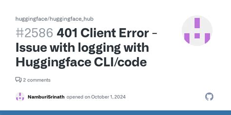 401 Client Error Issue With Logging With Huggingface CLI Code Issue