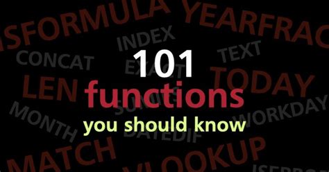 Excel Functions You Should Know Exceljet