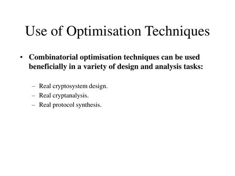 Ppt Heuristic Optimisation In Design And Analysis Combinatorial