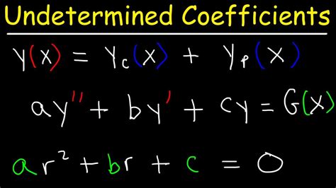 Method Of Undetermined Coefficients Nonhomogeneous 2nd Order Differential Equations