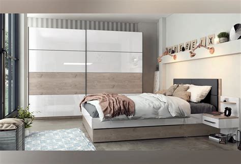 Спален комплект Тревизо 160 200 см Кастело грейдж Бял гланц Мебели АРЕНА