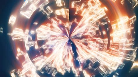 Abstract Digital Glowing Vibrant Yellow Light Frame Vortex Creating A Tunnel Like Effect Hi Tech