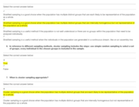 SOLUTION Math 225n Week 1 Assignment Comparing Sampling Methods Q And