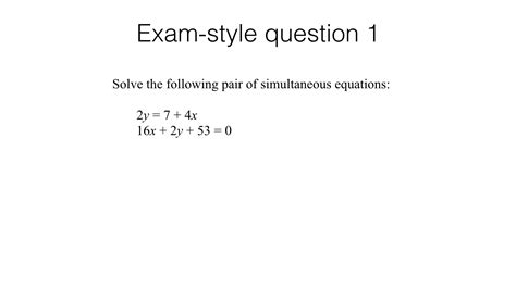 A19b Solving Two Linear Simultaneous Equations Graphically Or