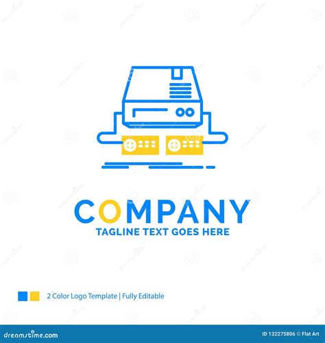 Console Game Gaming Pad Drive Blue Yellow Business Logo Temp Stock