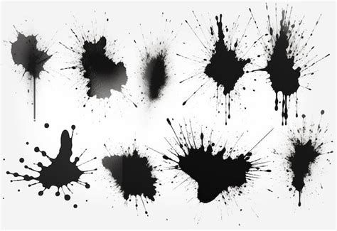 Premium Photo Collection Of Black Ink Splash