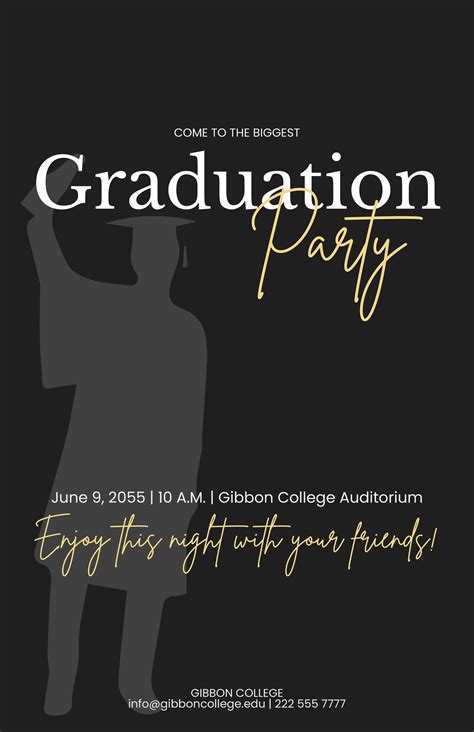 Graduation Party Flyer Template Editable