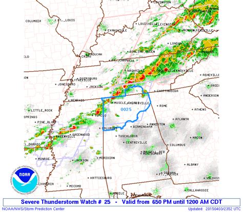 Severe Thunderstorm Watch For North Alabama The Alabama Weather Blog