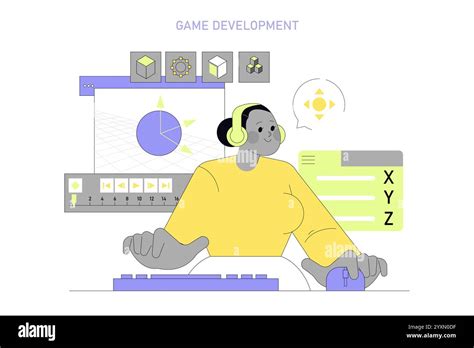 women in technology concept female game developer working on computer