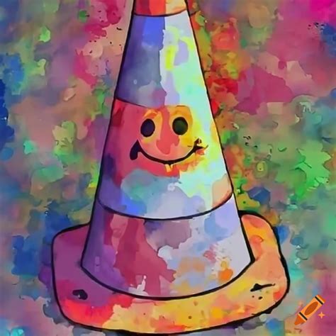 Smiley Face On A Traffic Cone