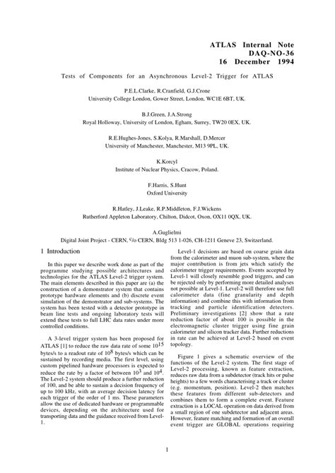 Pdf Tests Of Components For An Asynchronous Level 2 Trigger For Atlas