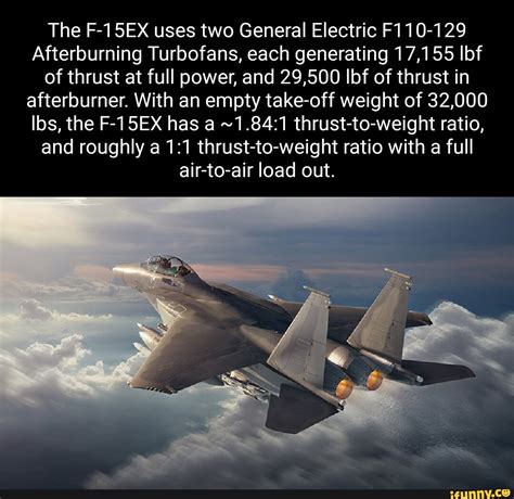 The F 15ex Uses Two General Electric F110 129 Afterburning Turbofans