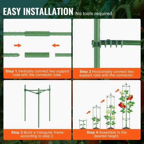 Vevor 4 Packs Tomato Cages For Garden 1620 Mm Tomato Plant Stakes Supp
