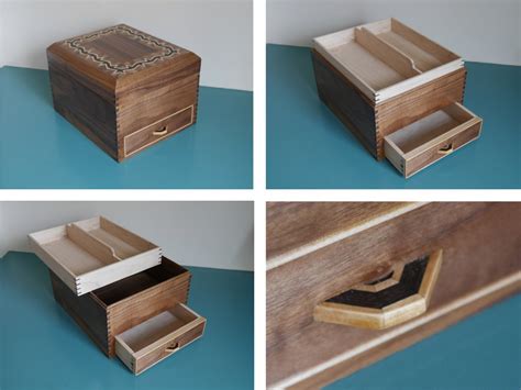 Needlework Box Featuring Laminated Design Pattern Uk Workshop