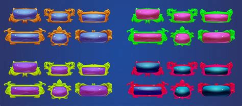 Cartoon Set Of Vintage Game Buttons Royalty Free Vector