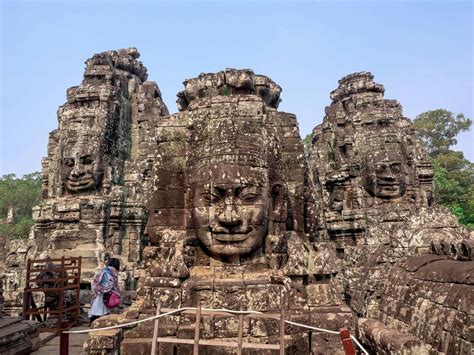 Bayon Temple The Smiling Stone Faces Cambodge Angkor Vat Angkor