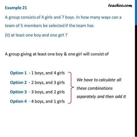 Example 21 A Group Consists Of 4 Girls And 7 Babes In How Many