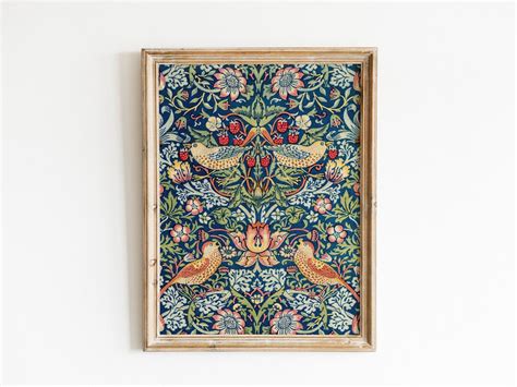 William Morris Strawberry Thief Print Instant Download Textile Fabric