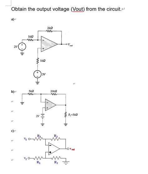 Solved Obtain The Output Voltage Vout From The Circuit