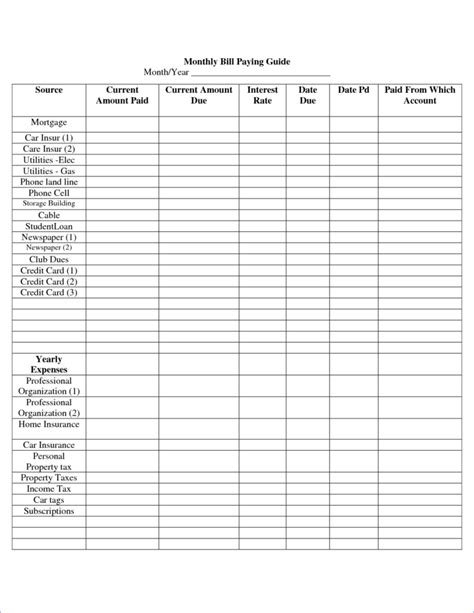 Split Bills Excel Spreadsheet Pertaining To Monthly Bill Organizer