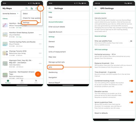 GPS Settings Avenza Maps