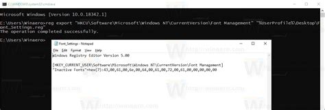 Backup And Restore Font Settings In Windows 10