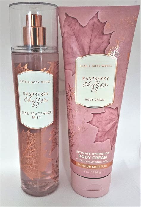 Bath Body Works Raspberry Chiffon Fine Fragrance Mist Body Cream 8 Oz