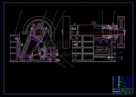 颚式破碎机的结构和电气部分设计cad图纸 说明书 机械5