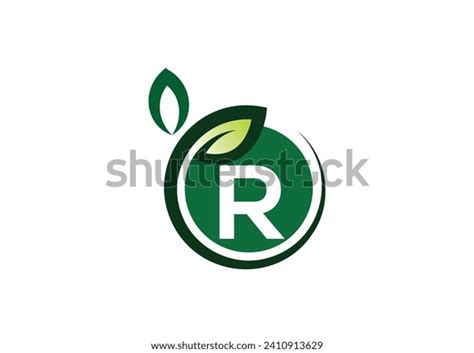 Letter R Green Leaf Logo Design Stock Vector Royalty Free 2410913629
