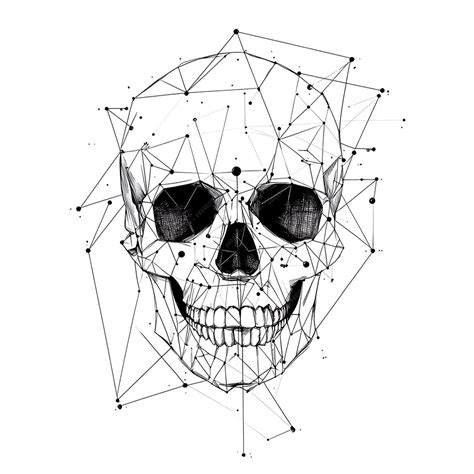 A Skull Created With Geometric Shapes And Lines Premium Ai Generated Vector
