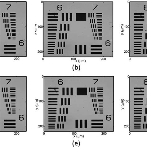 The Recorded Optical Image Of The Usaf Test Target With Different