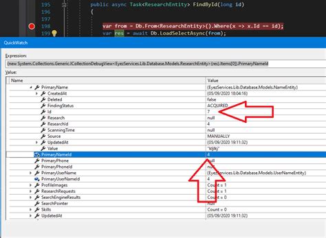 relation coming back from the database with different results for