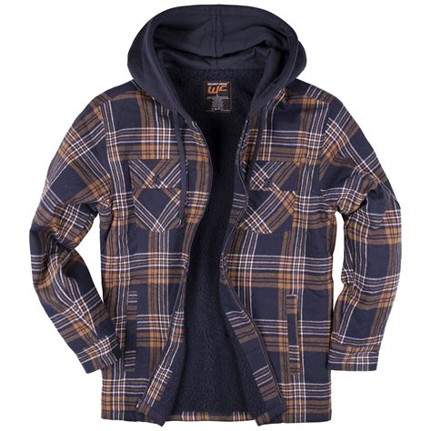 Visive By Walnut Creek Lined Flannel Sherpa Jacket For Men Thick Fleece