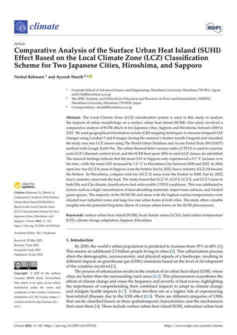 pdf comparative analysis of the surface urban heat island suhi