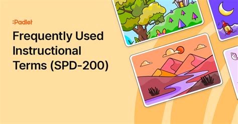 Frequently Used Instructional Terms Spd 200
