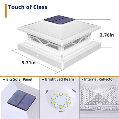 Aponuo Solar Post Cap Lights4x4 Post Solar Lights Warm Whitecool