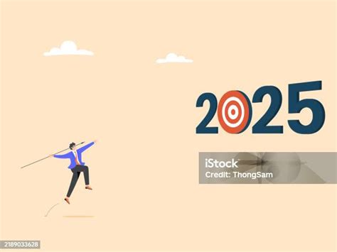목표 또는 성공을 달성하기 위해 2025년 비즈니스 목표를 설정하십시오 2025년에 대한 스톡 벡터 아트 및 기타 이미지 2025년 개념 겨냥 Istock