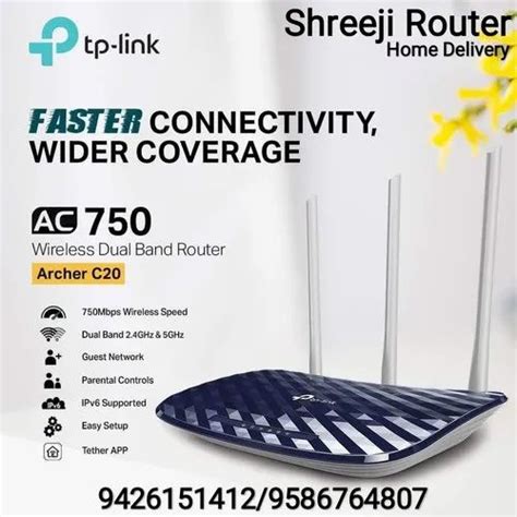 Black TP Link Archer C AC Wireless Dual Band Mbps Router For Homes And Offices At