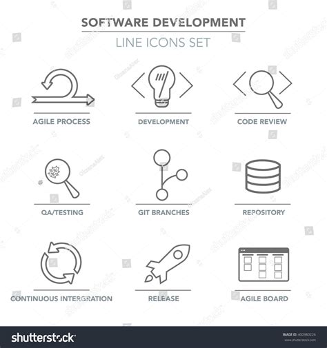 Software Development Outline Web Icon Set Stock Vector Royalty Free Shutterstock