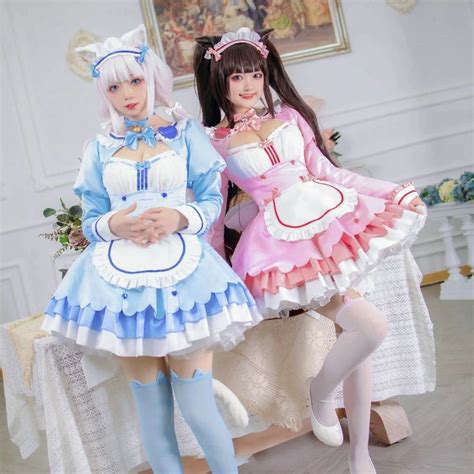 Nekopara Vanilla And Chocola Cosplay In 2025 Maid Dress Blue Dress