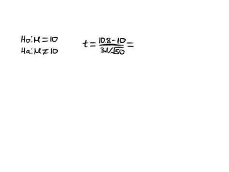 SOLVED A T Test For A Mean Uses A Sample Of 10 Observations Find The T Test Statistic Value