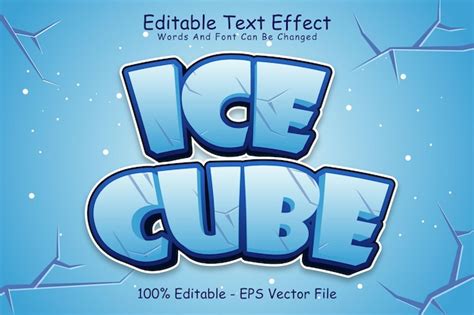 Premium Vector Ice Cube Editable Text Effect 3 Dimension Emboss
