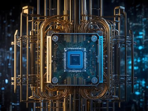 Futuristic Quantum Computing Circuitry Premium Ai Generated Image