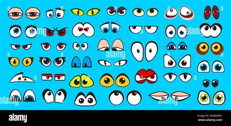 Cartoon Comic Eyes Characters Vector Emotion Expression Emoticons With