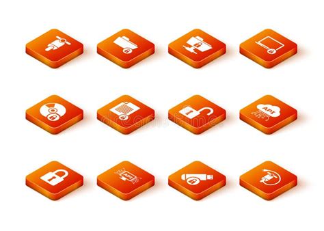 Set Lock Computer Api Interface Cd Or Dvd Disk With Lock Document And Usb Flash Drive And