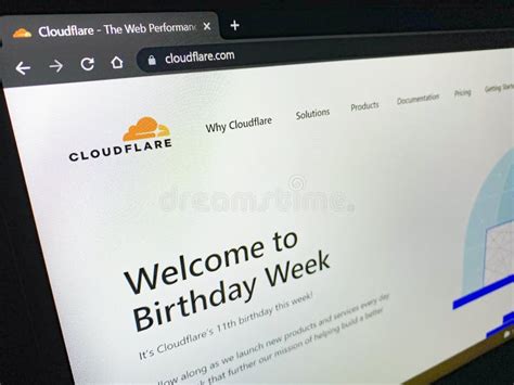 cloudflare web page on computer screen editorial photography image of pixelated cloudflare